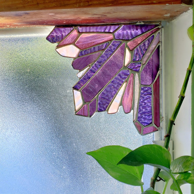 Amethyst Crystal Cluster Crystal Corner Stained Glass - Etsy