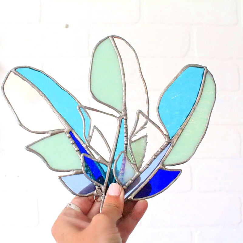 Aqua Stained Glass - Etsy