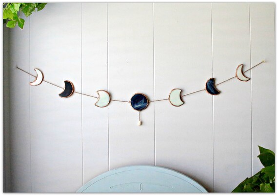 Pick Your Color Full Celestial Moon Phase Stained Glass Moon - Etsy