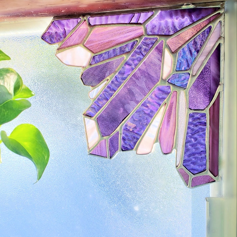 Amethyst Crystal Cluster Crystal Corner Stained Glass - Etsy