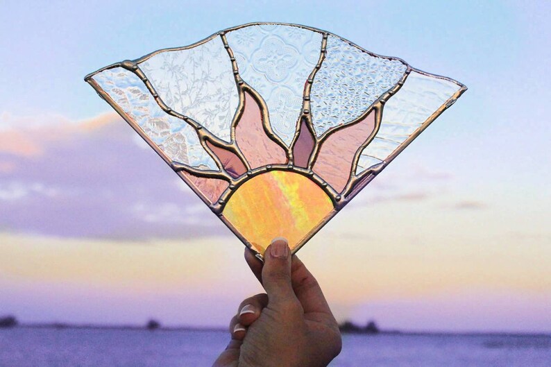 The Boho Sunset Corner Sun Stained Glass Karma Bar Corner - Etsy