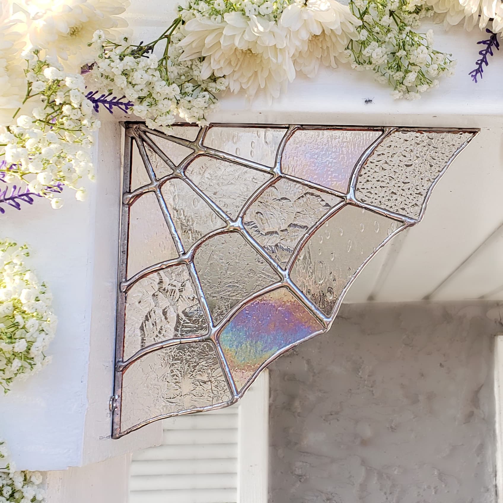 Stained Glass Spider Web CornerHome decor Garden | Etsy