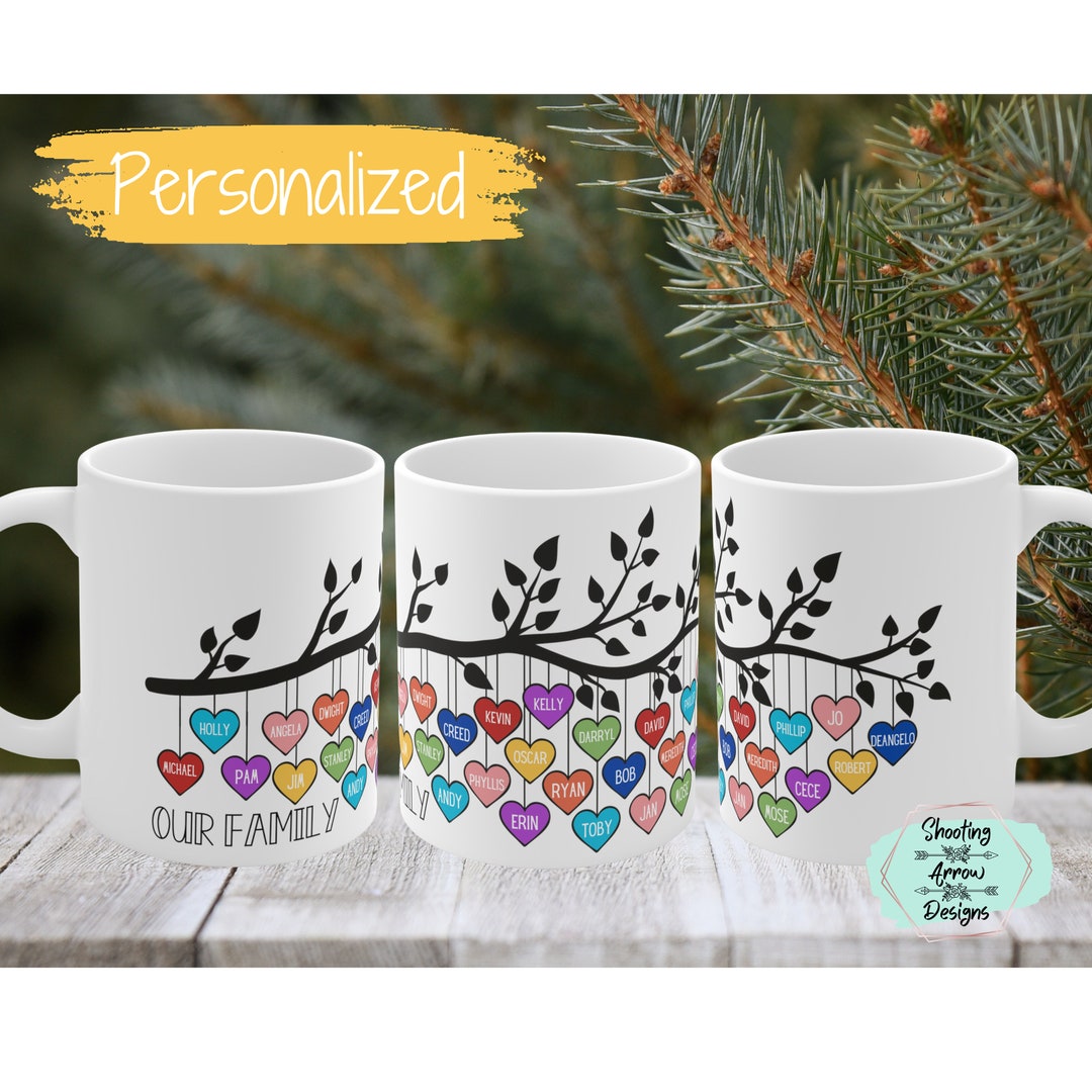 Personalized Family Christmas Mug Family Tree Mug Family - Etsy