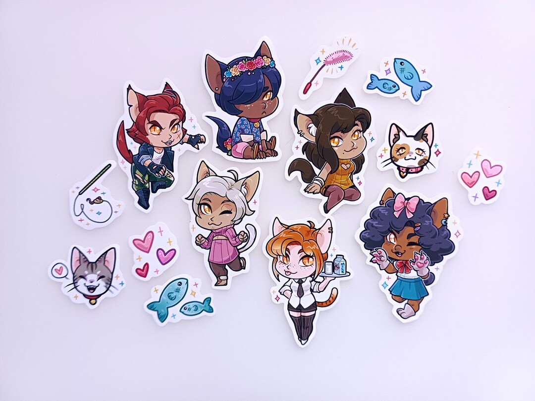 Catboy/catgirl Vinyl Stickers - Etsy