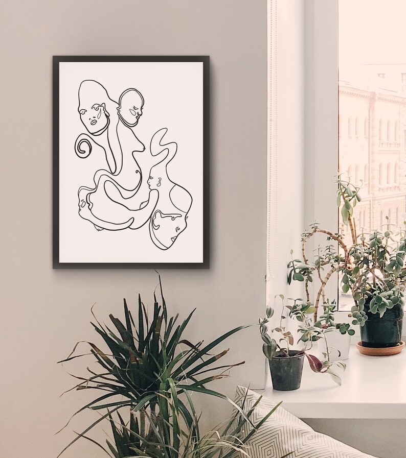 PRINTABLE, Female Single Line Drawing, Wall Art, Wall Decor, Modern ...
