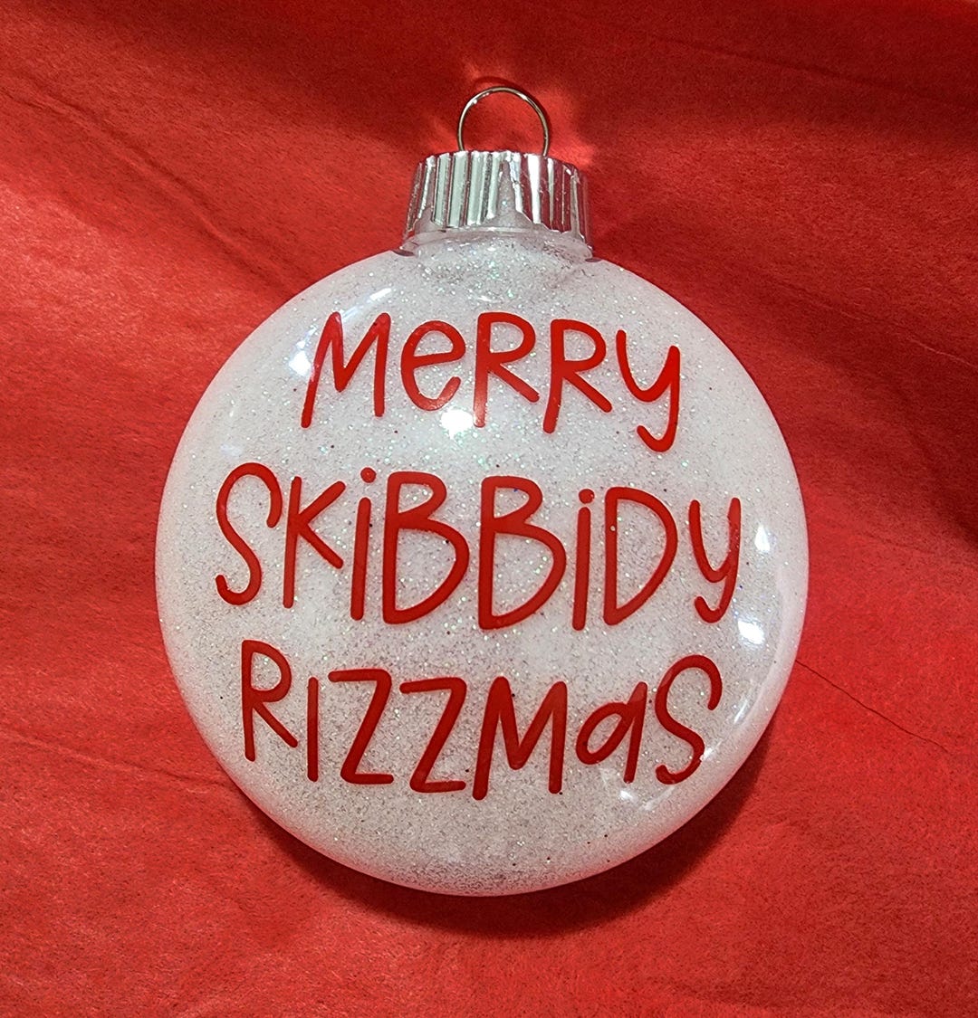 Merry Skibbidy Rizzmas Glitter Ornament - Etsy