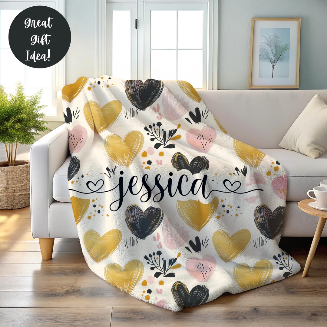 Soft Name Blanket, Custom Fleece Throw Blanket, Mothers Day Gift for ...
