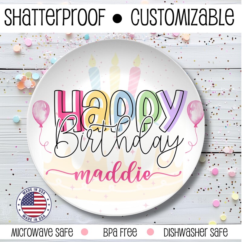 Happy Birthday Plate - Etsy