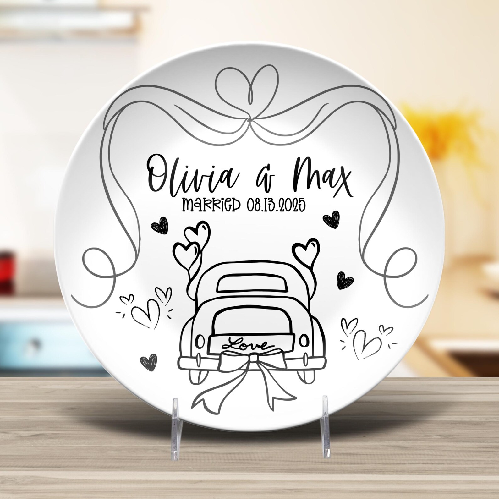 Personalized Wedding Plate: Custom Bride & Groom Keepsake, USA Madenot ...