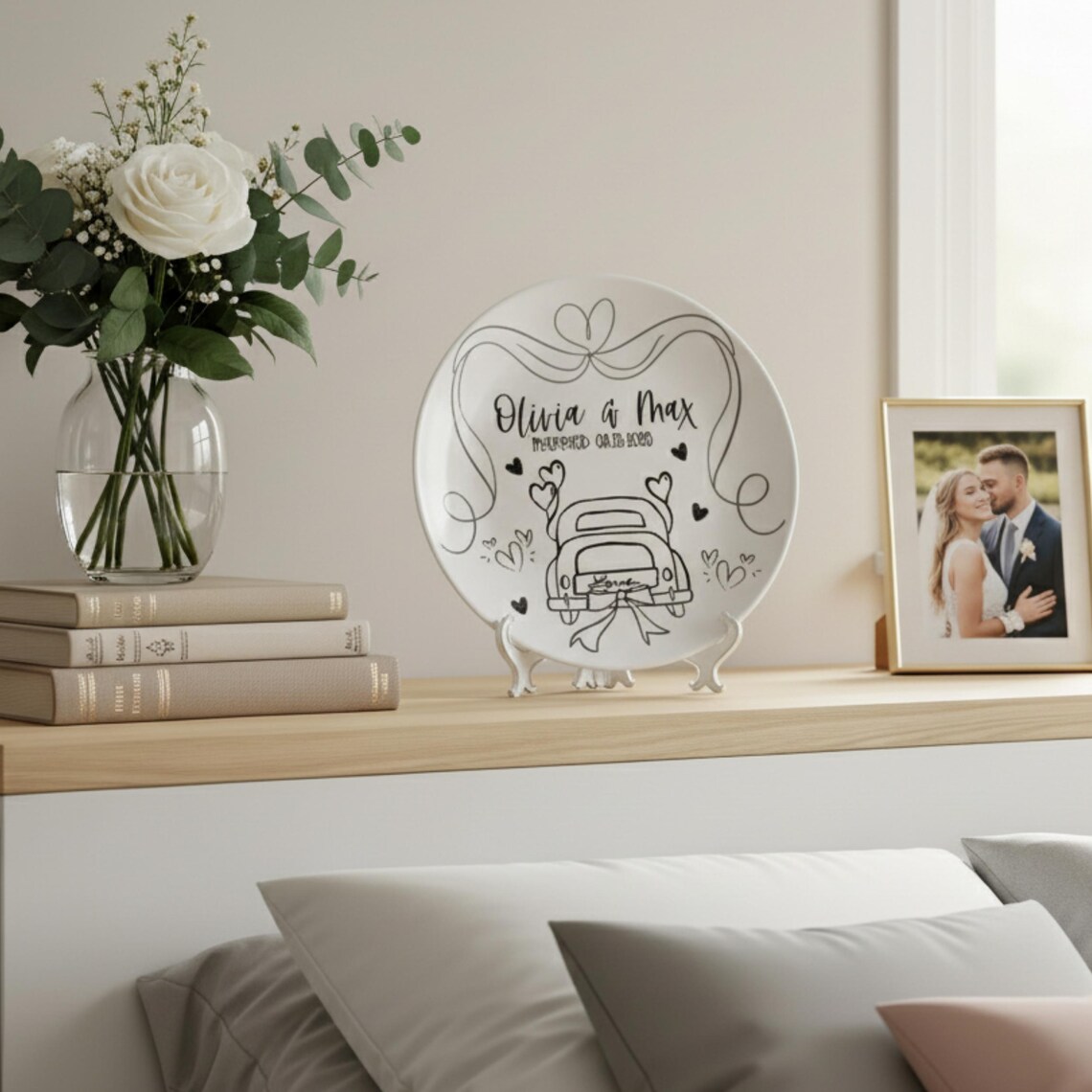 Personalized Wedding Plate: Custom Bride & Groom Keepsake, USA Madenot ...