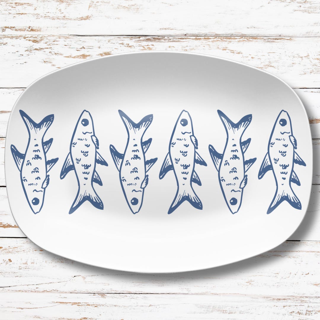 Sardine Plate: Nautical Polymer Serving Tray, Coastal Decor, Giftable ...