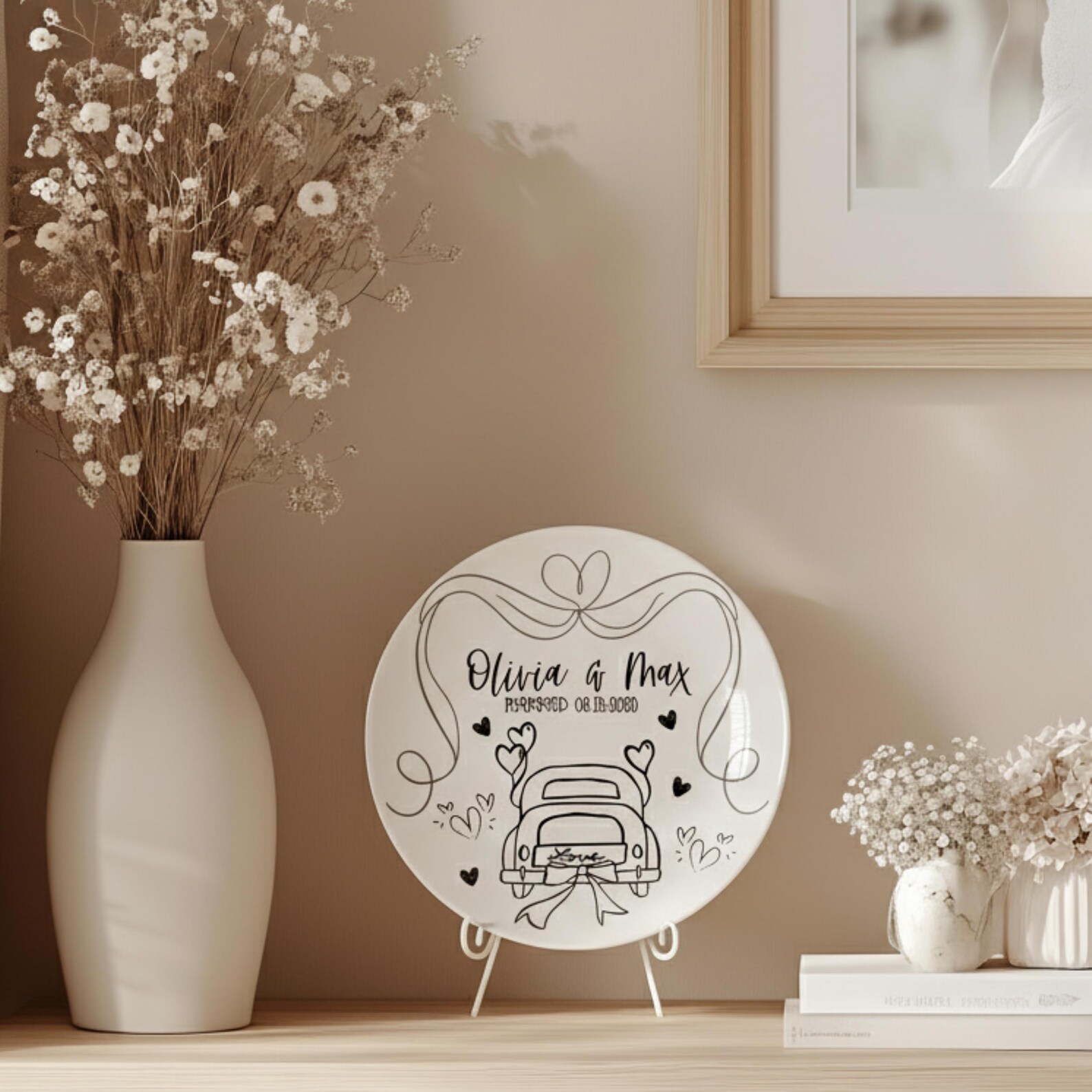 Personalized Wedding Plate: Custom Bride & Groom Keepsake, USA Madenot ...