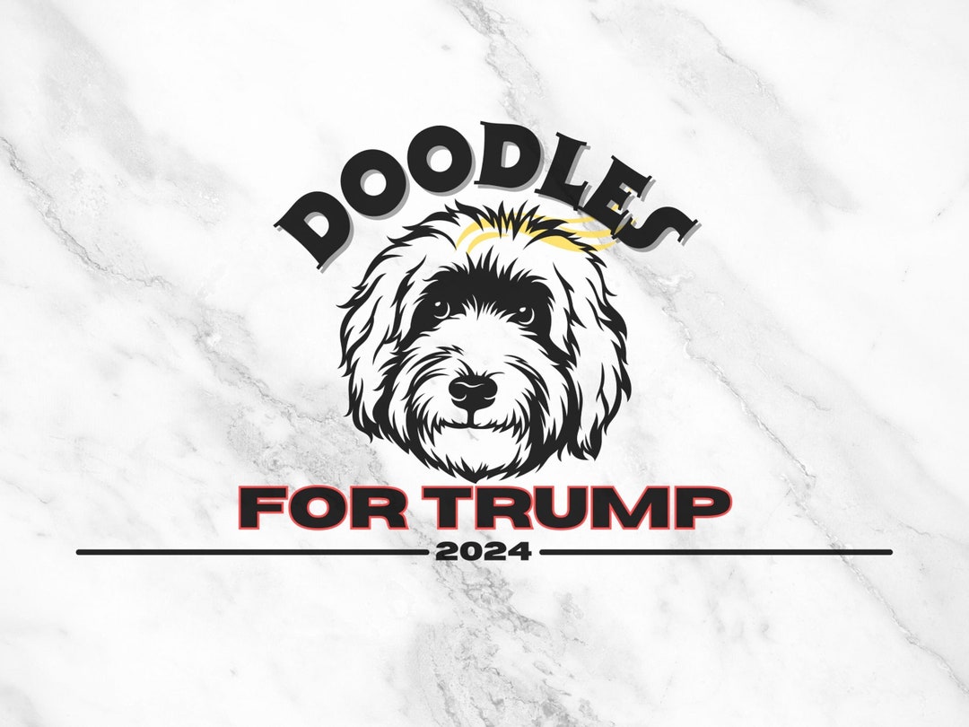 Doodles for Trump 2024 Car Laptop Tumbler Sticker, Funny Doodle Dog ...