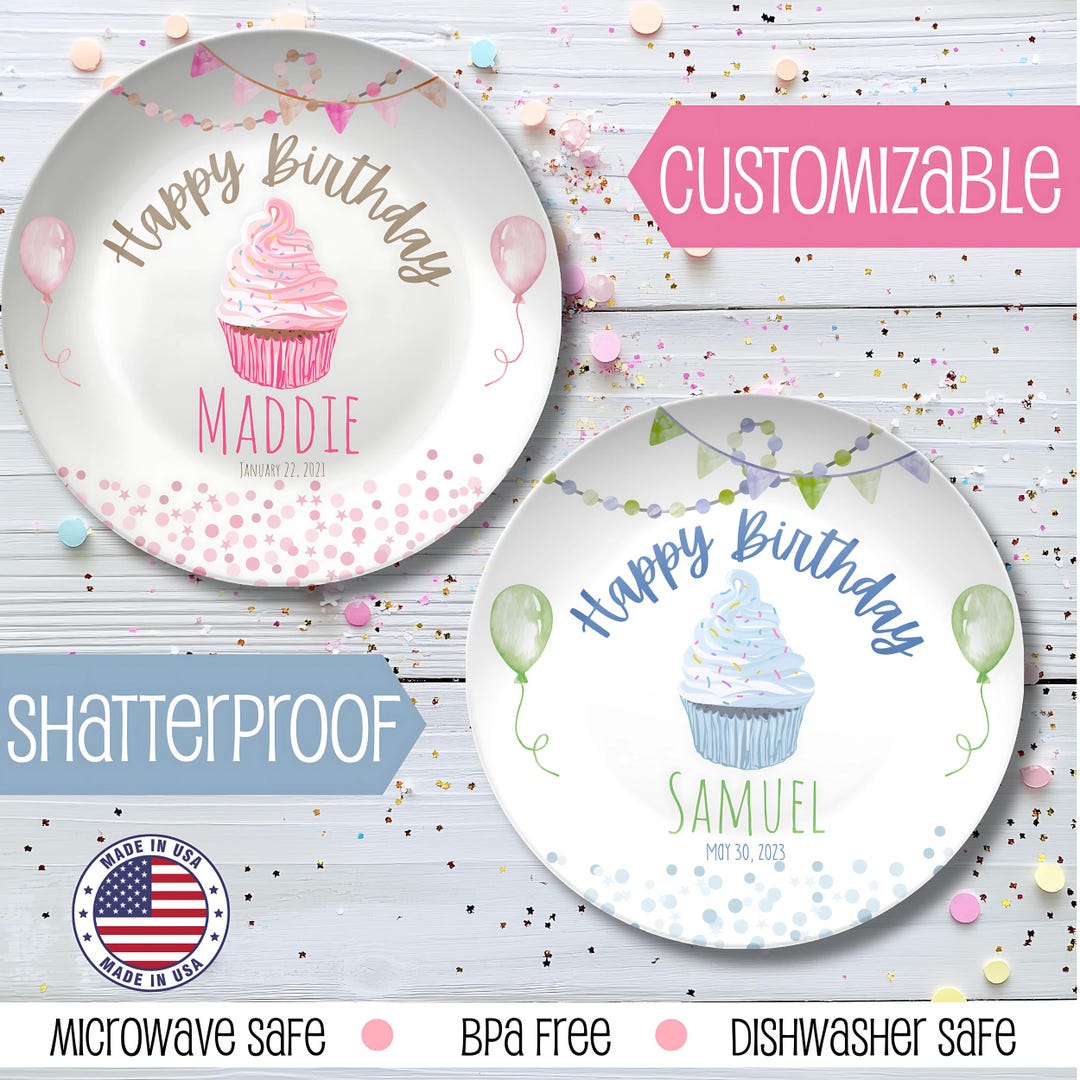 Custom Birthday Plate, Personalized Toddler Plate, 1st Birthday ...