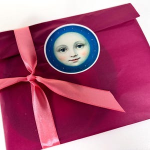 Moon Face Stickers and Planets, Whimsigoth Witchy Gift Lunar Art ...