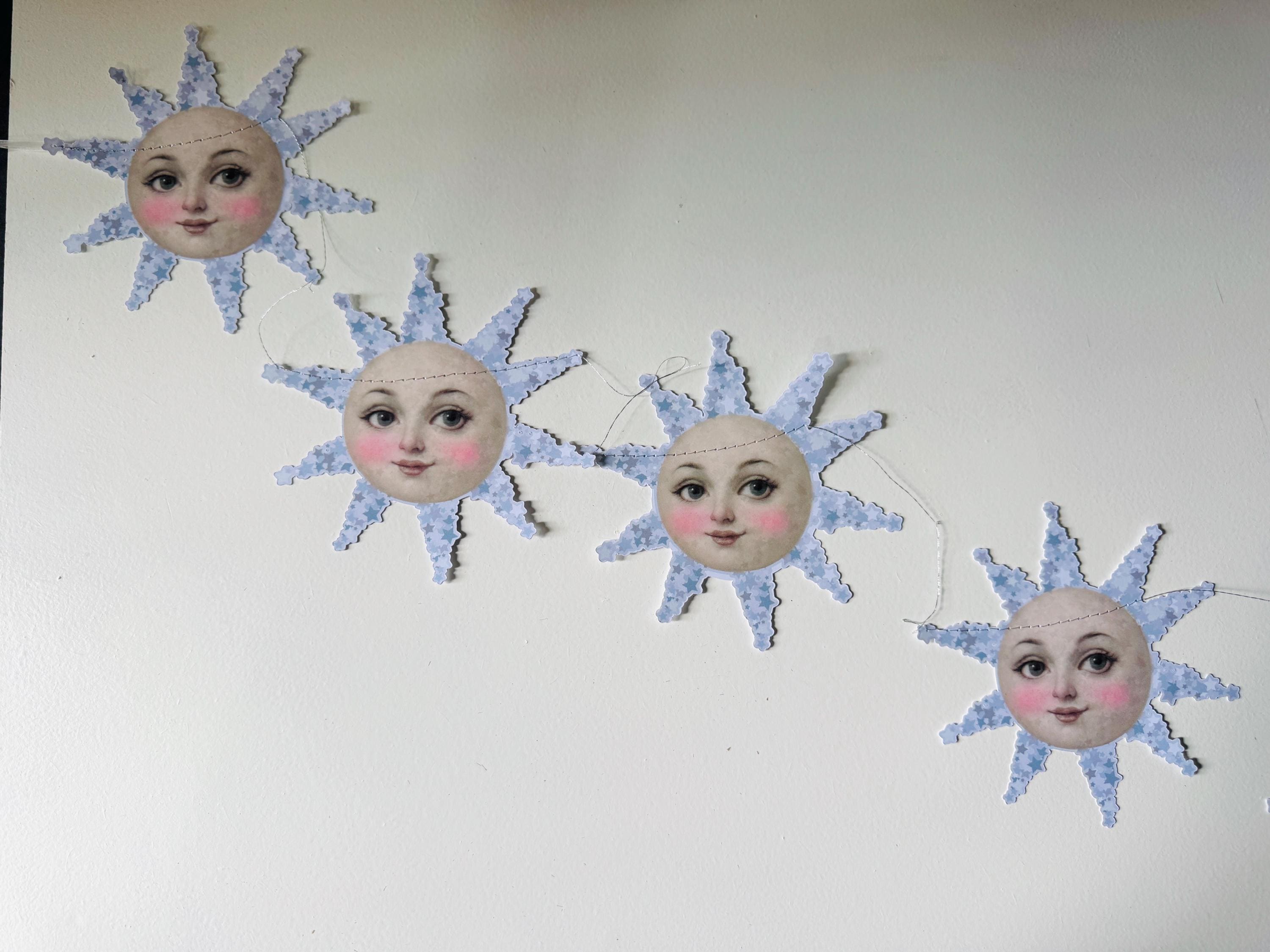 Starry Kitsch Moon Garland | Whimsical Wall or Window Decor | Celestial ...