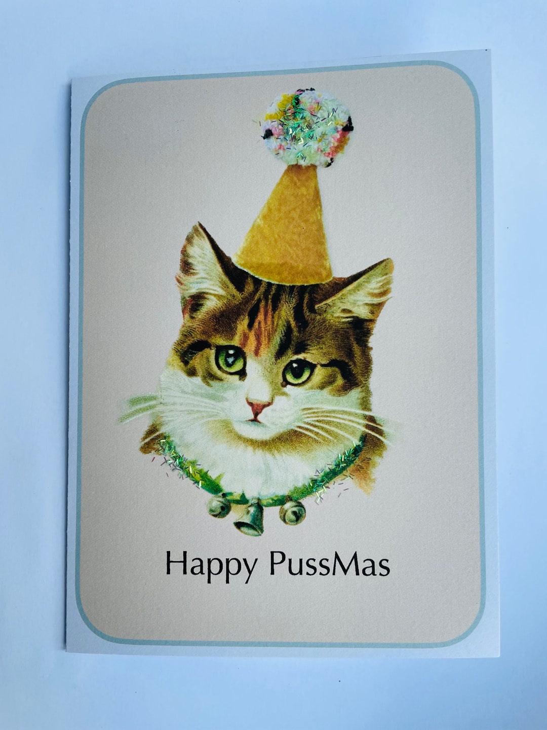 Funny Cat Holiday Christmas Card | Handmade Card for Cat Lover - Etsy