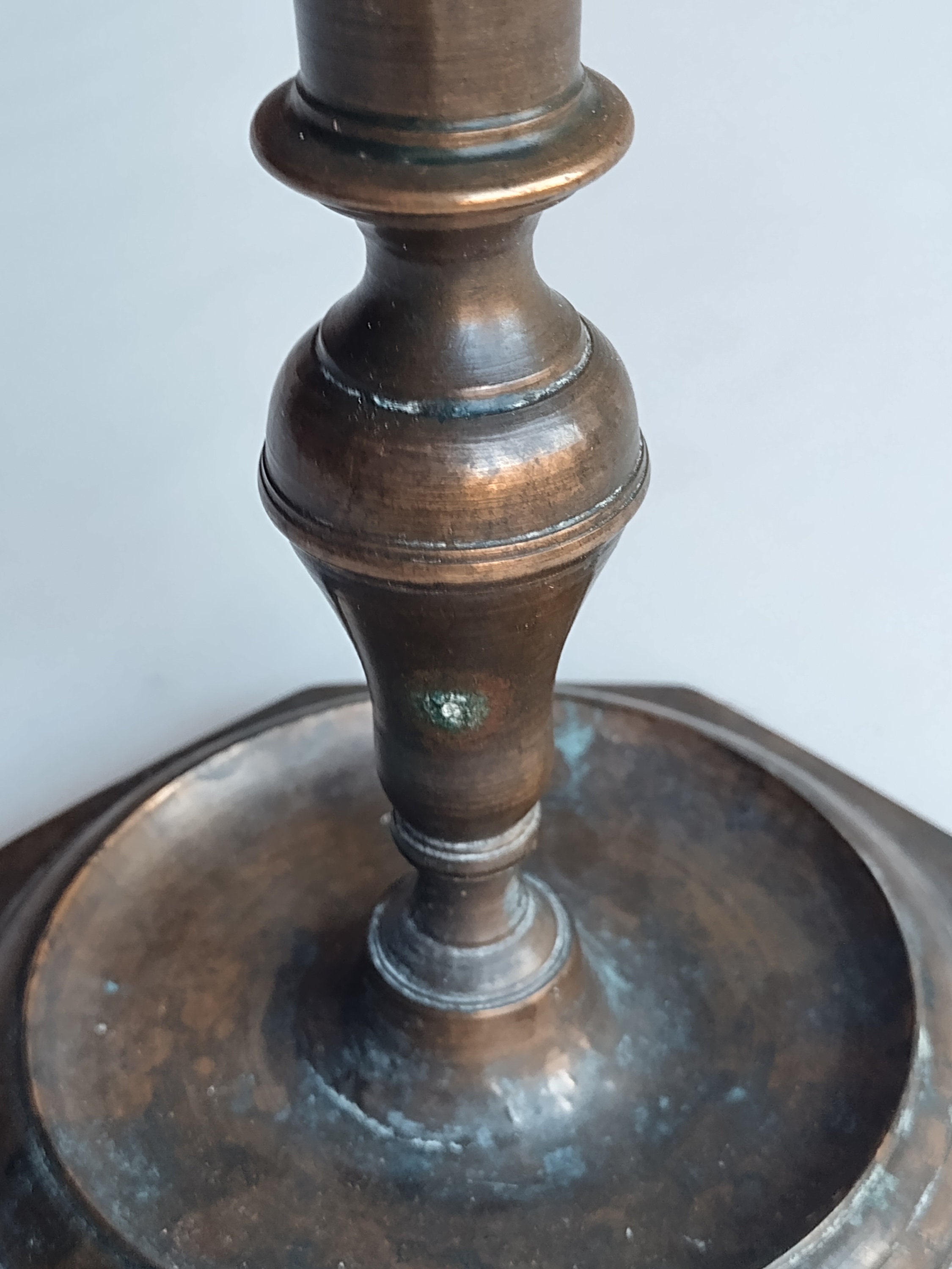 Antique Bronze Candlestick, From Spain or France, Ca 1700, With an ...