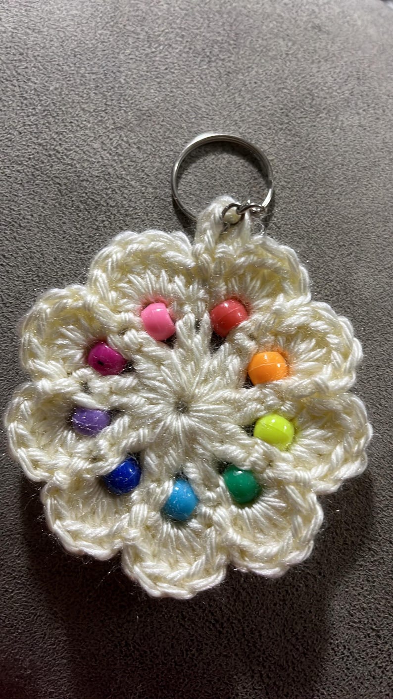 Fidget Flower Keychains, Crocheted, Anxiety, Autism, ADHD, Sensory ...