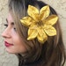 Gold Poinsettia Flower Hair Clip - Christmas Holiday Hair Clip ...