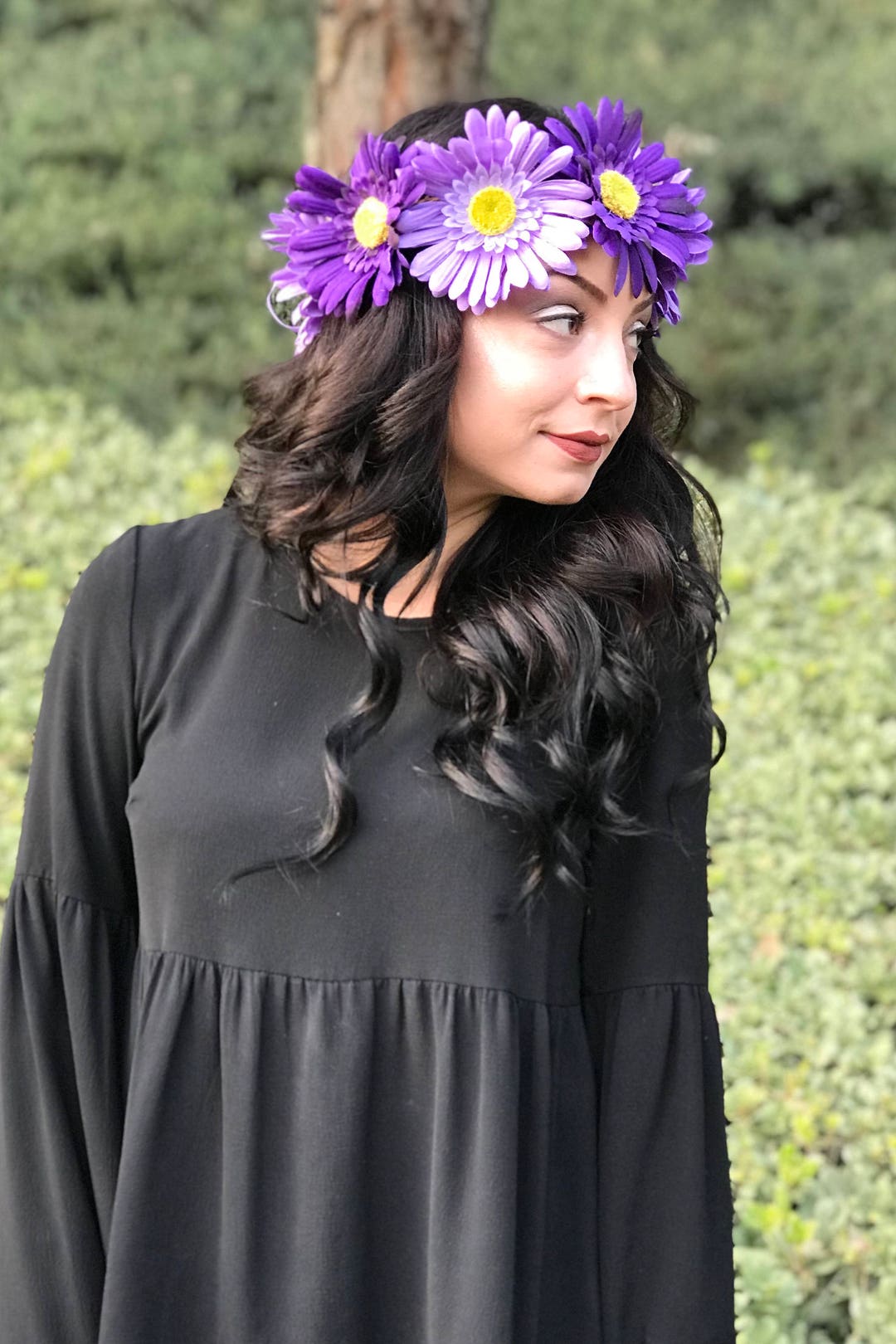 Dark Light Purple Gerbera Daisy Flower Crown - Violet Lavender Flower ...