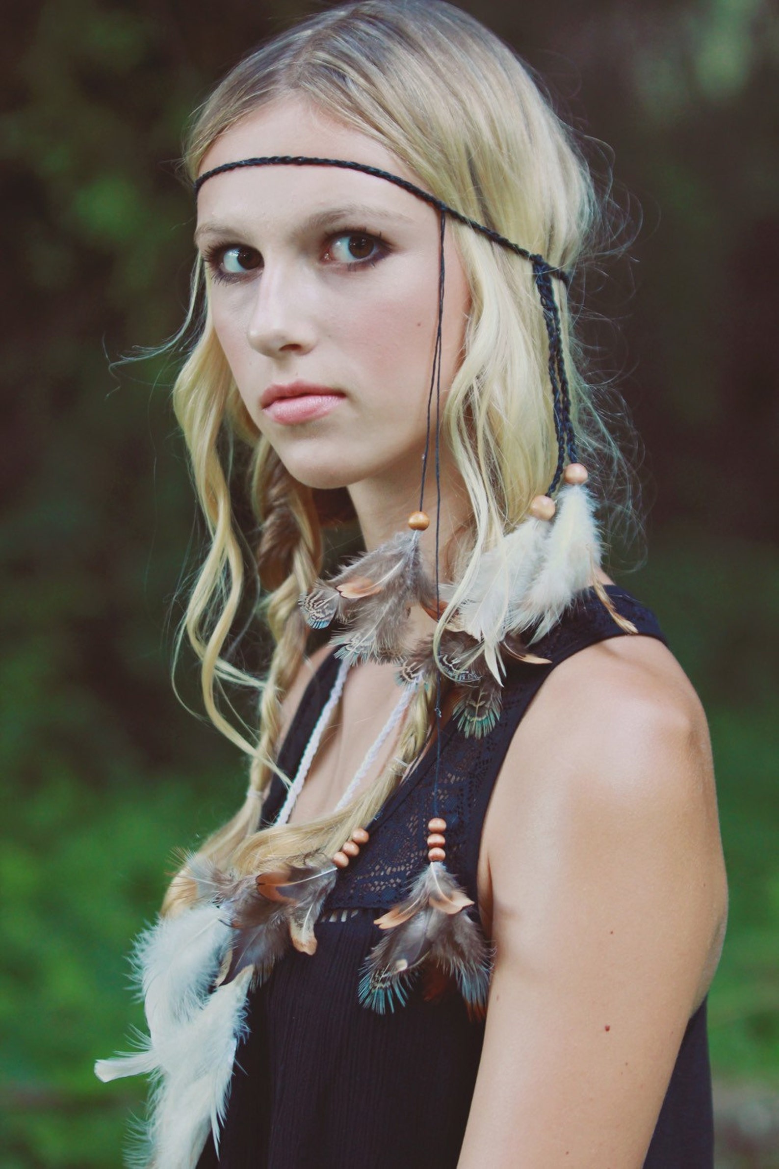 Feather Headband Feather Hairpiece Festival Headband - Etsy