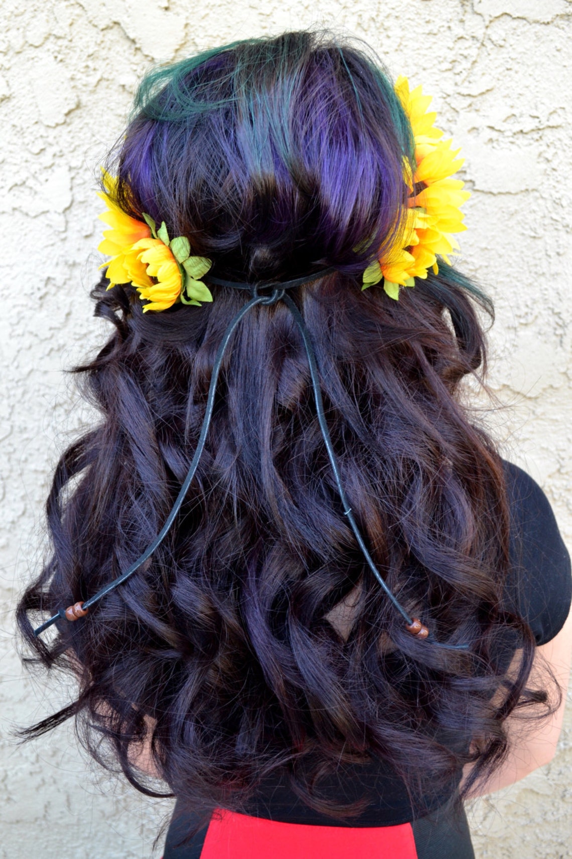Sun Flower Headband - Sunflower Wreath Halo Crown - Hippie Headband ...