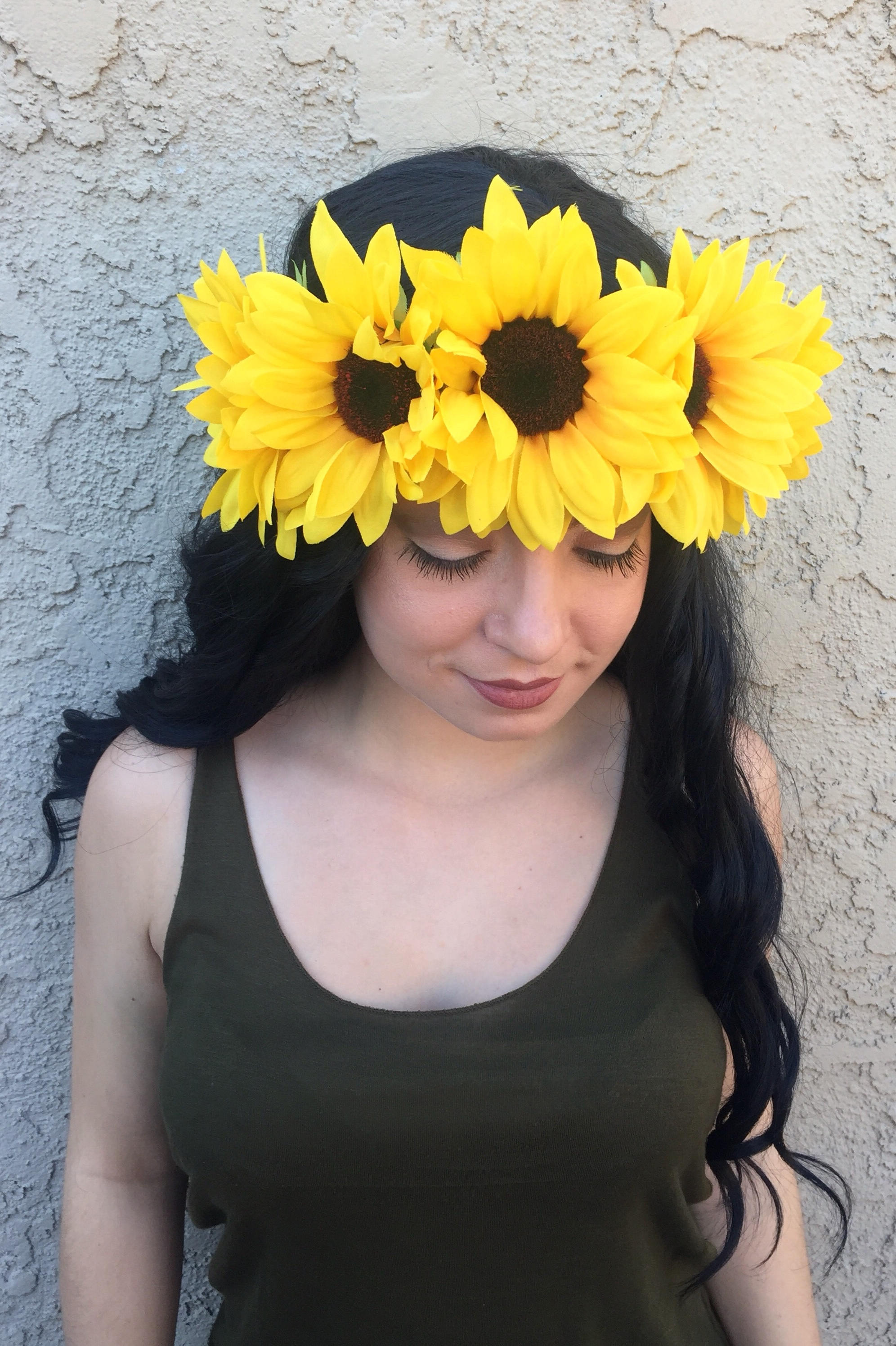 Sun Flower Headband - Sunflower Wreath Halo Crown - Hippie Headband ...