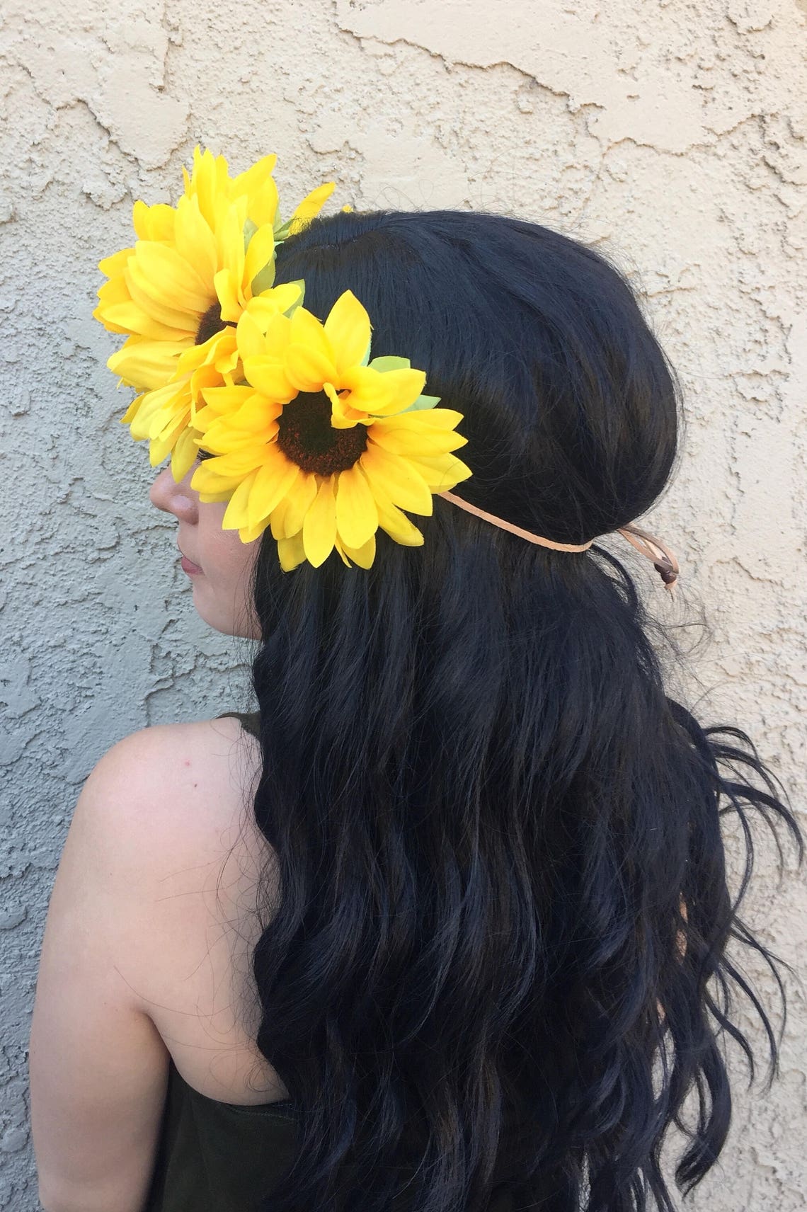 Sun Flower Headband - Sunflower Wreath Halo Crown - Hippie Headband ...