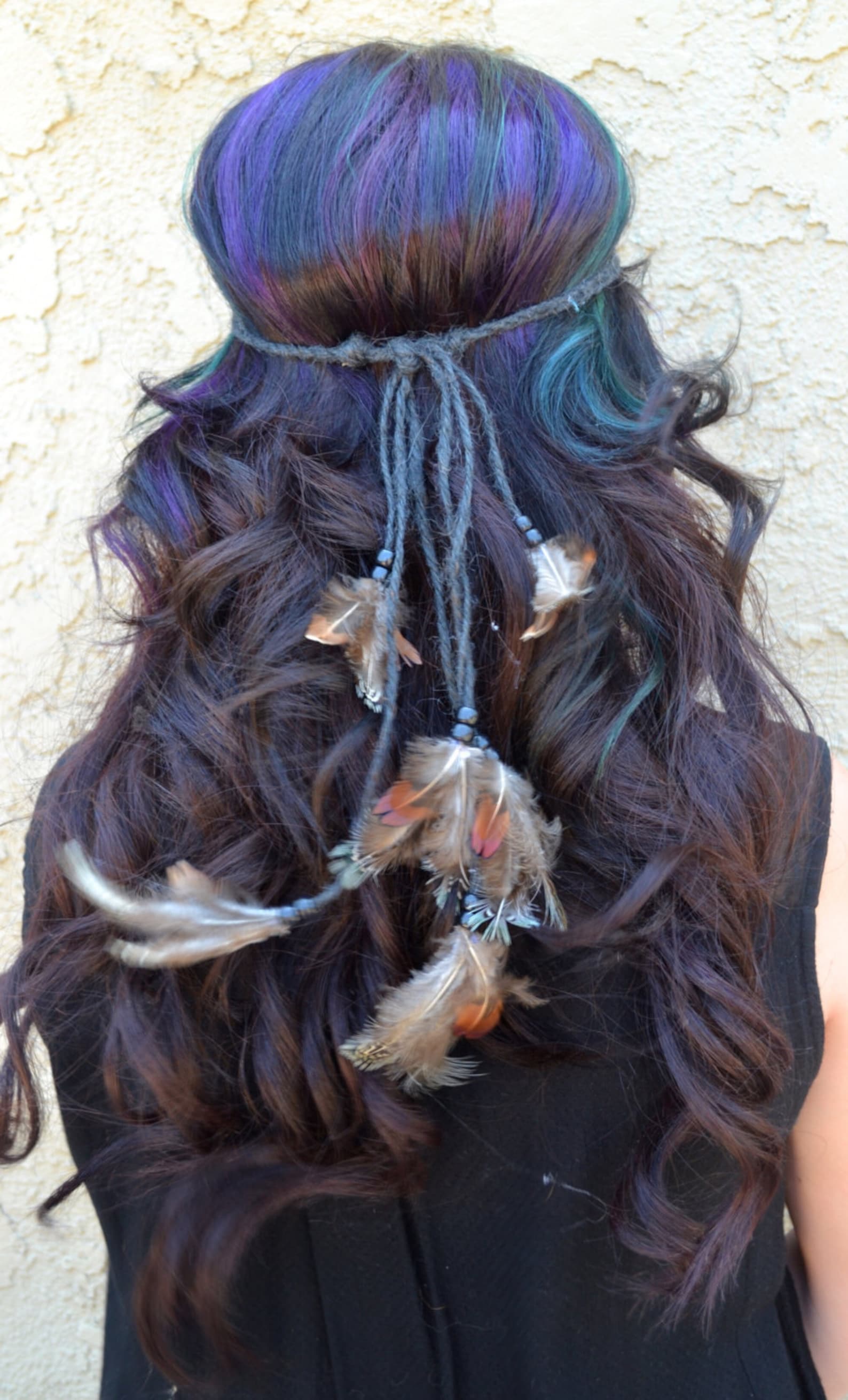 Feather Headband Feather Hairpiece Natural Feathers - Etsy