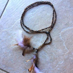 Braided Feather Headband - Festival Headband - Hippie Headband ...