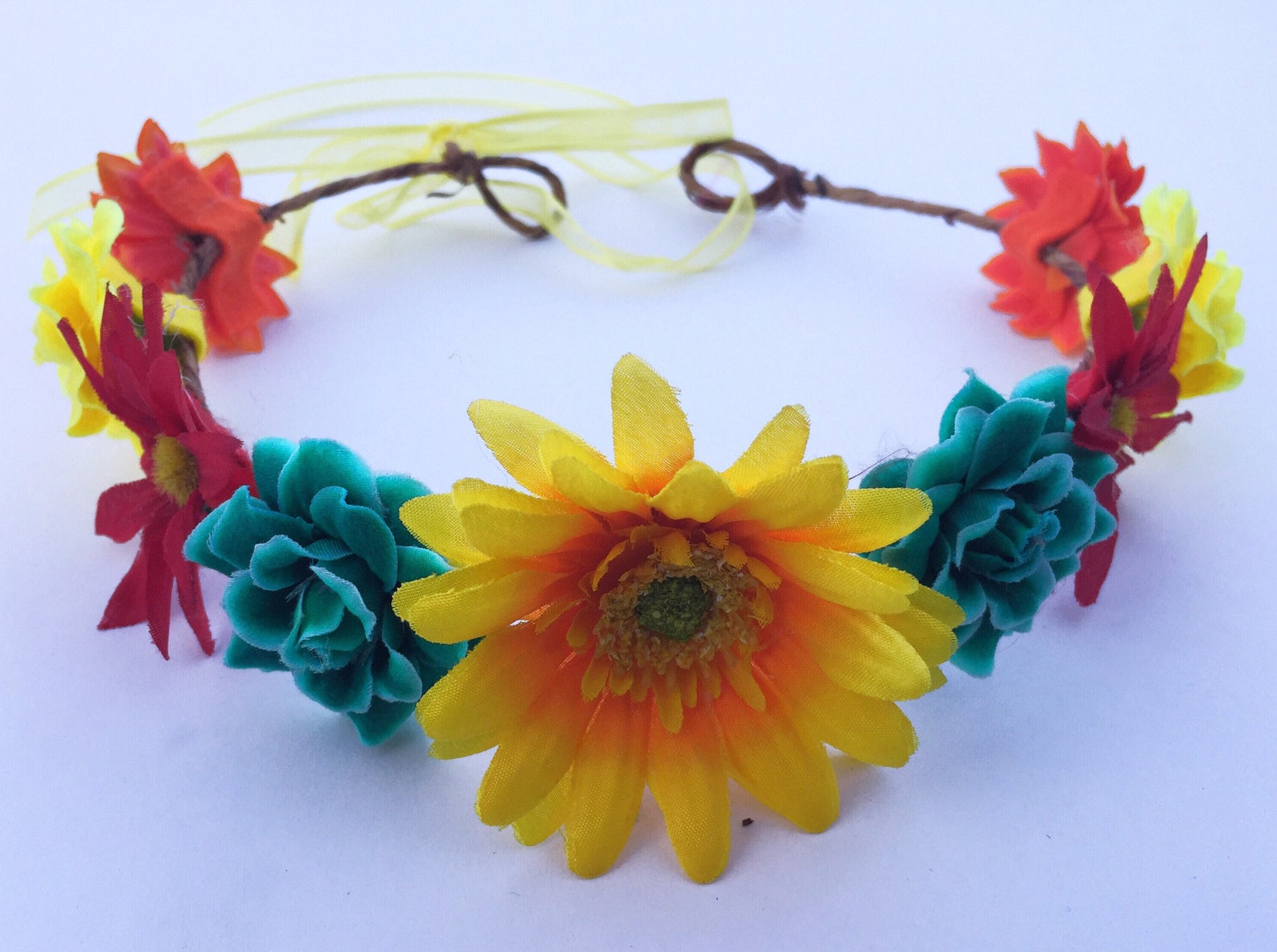 Fiesta Flower Crown Flower Headband Flower Hair Wreath | Etsy