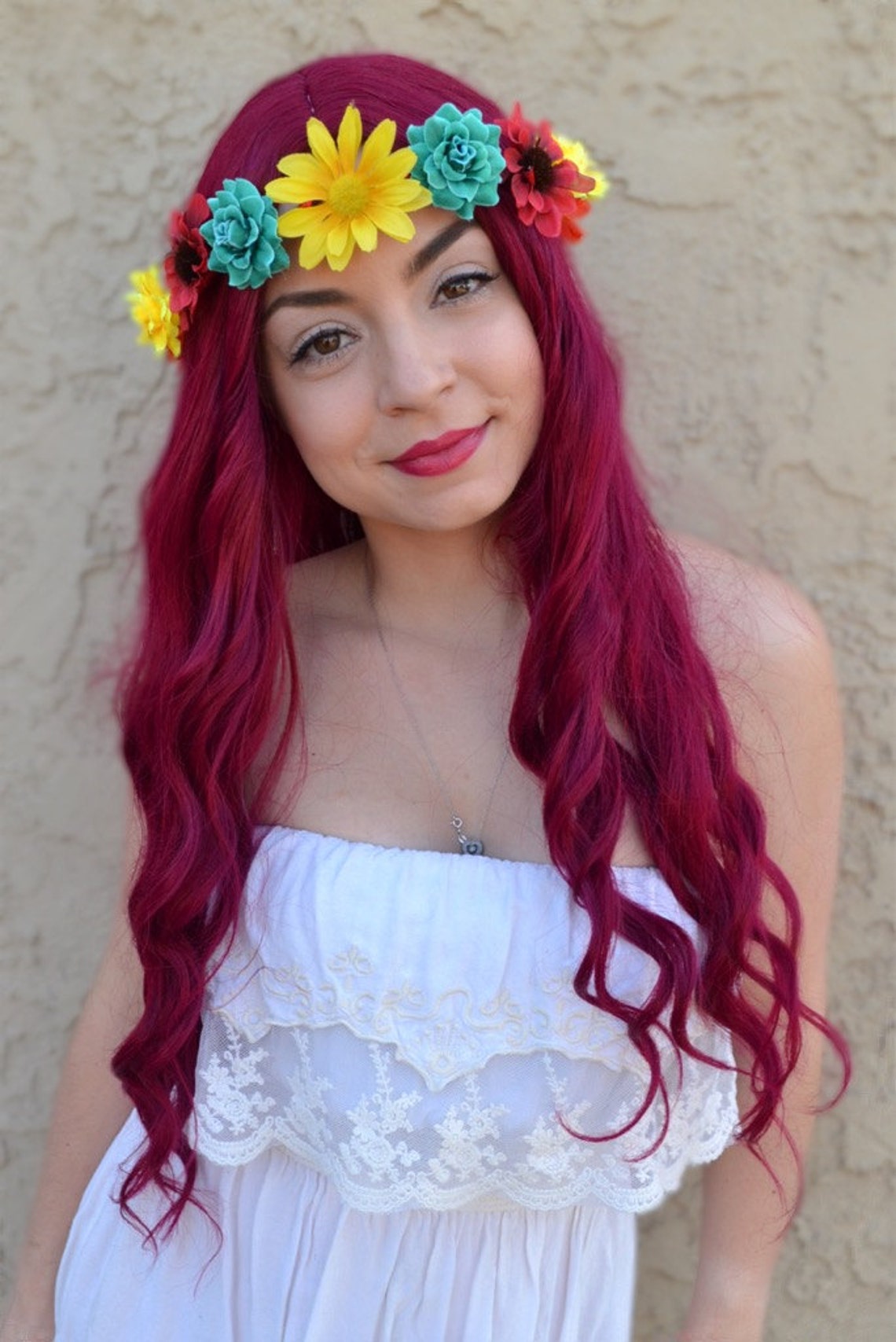 Fiesta Flower Crown - Flower Headband - Flower Hair Wreath - Tiara ...