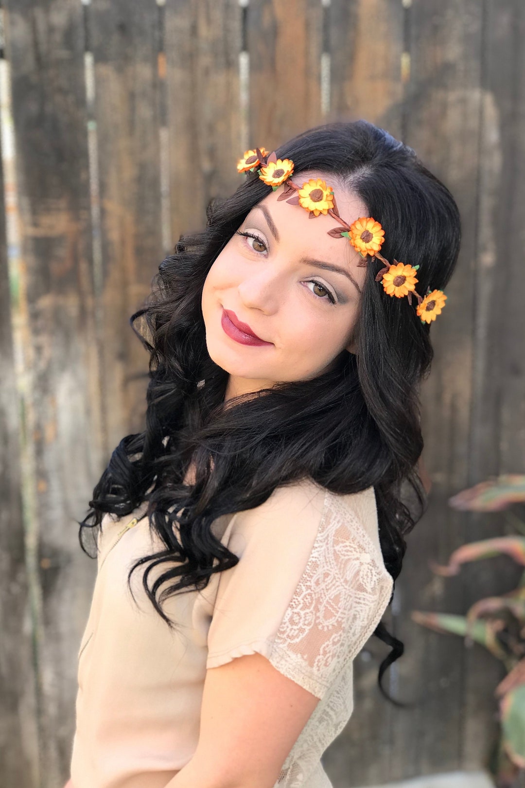 Adjustable Sunflower Crown - Small Sun Flower Headband - Flower Hair ...