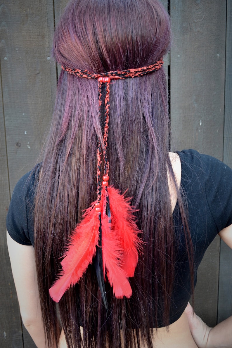 Braided Feather Headband Festival Headband Hippie Headband - Etsy