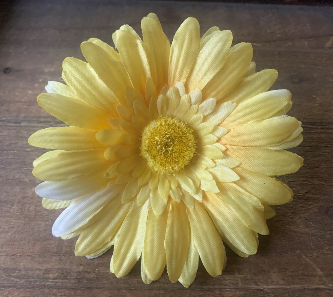 Yellow Gerbera Daisy Hair Clip - Boho Hair Clip - Flower Girl ...