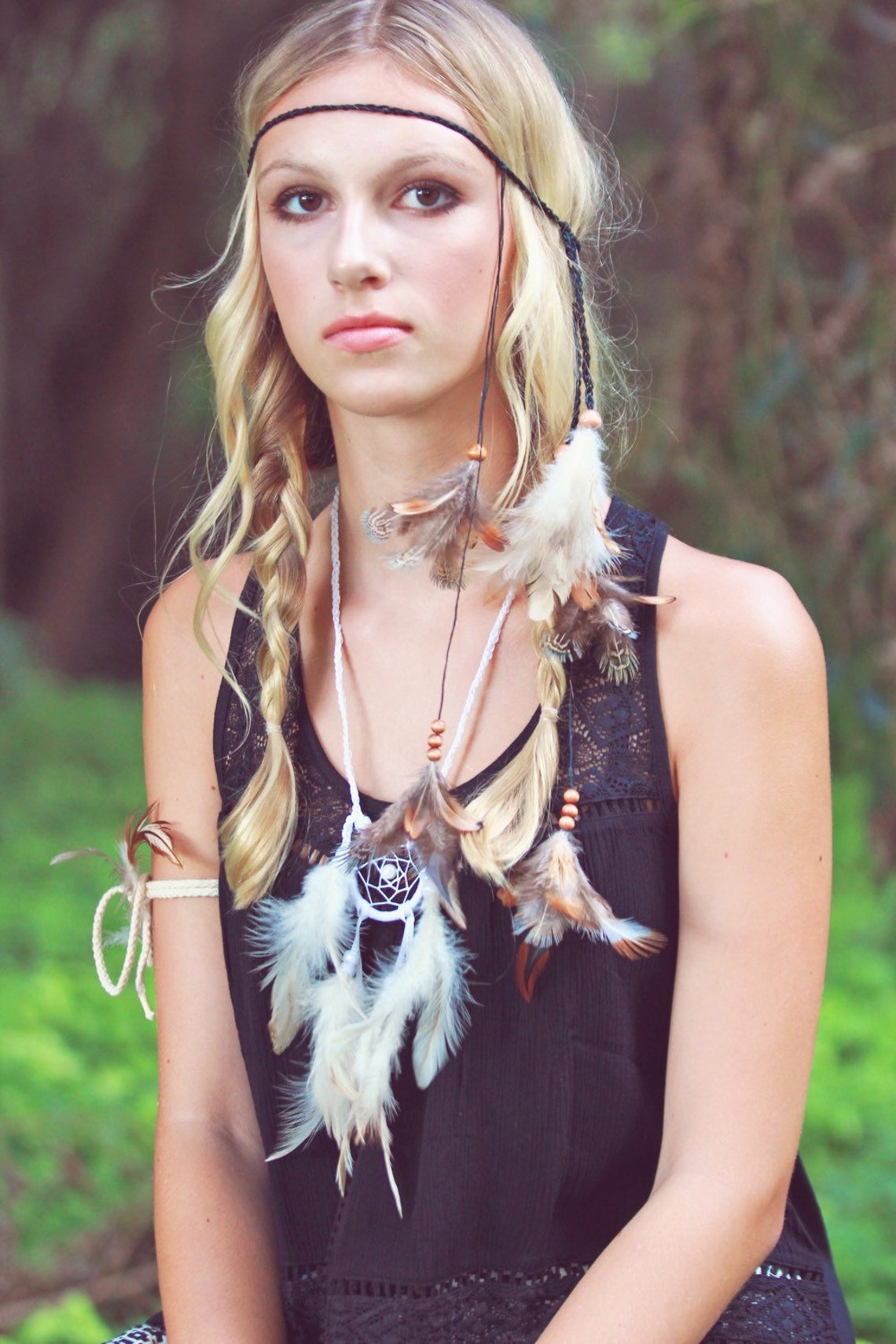 Feather Headband Feather Hairpiece Festival Headband - Etsy