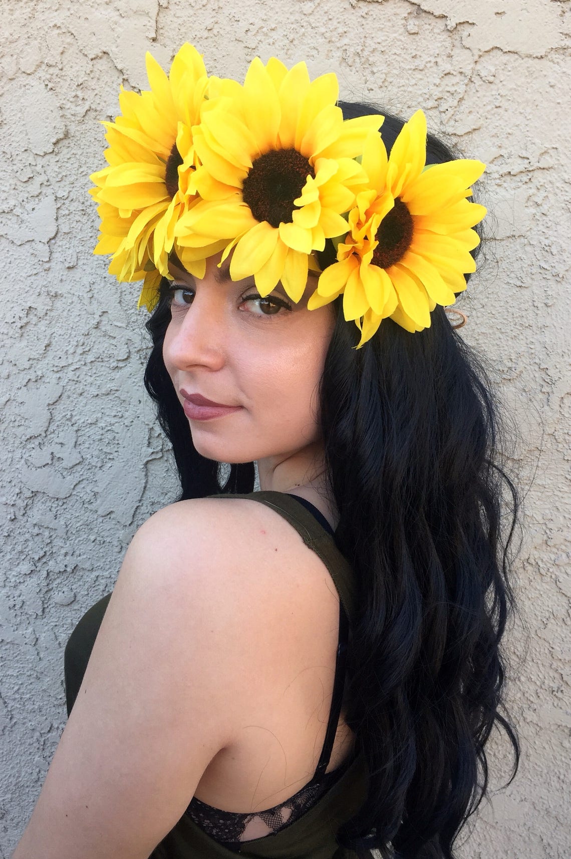 Sun Flower Headband - Sunflower Wreath Halo Crown - Hippie Headband ...