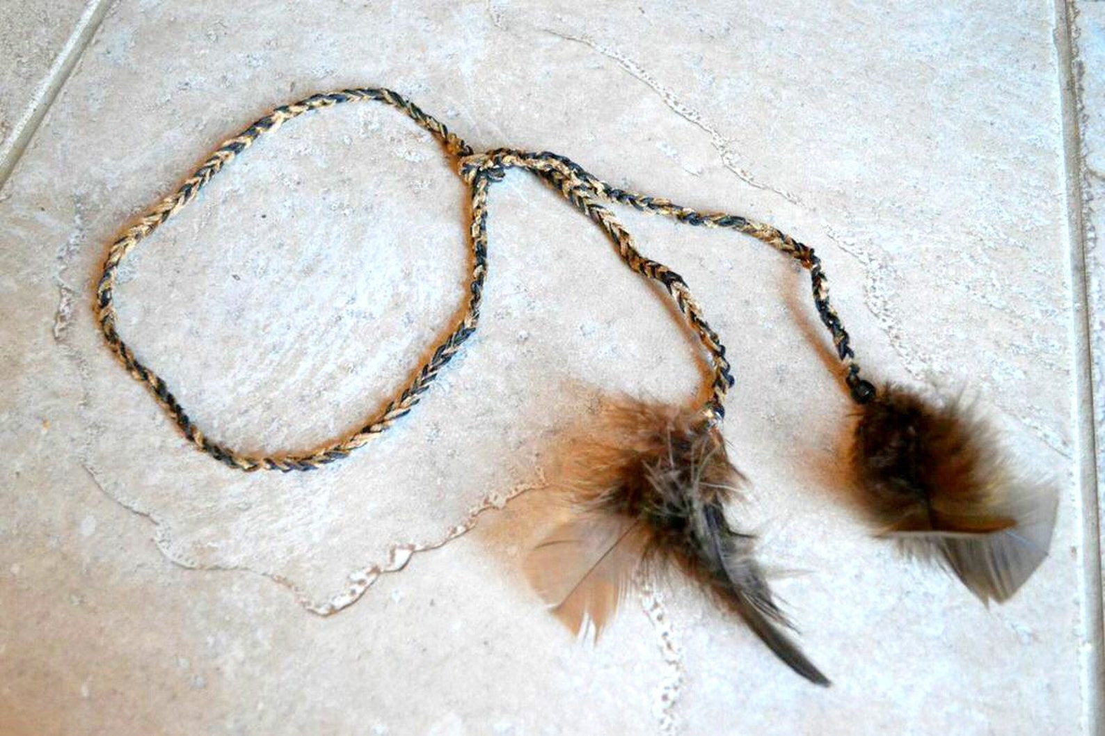 Braided Feather Headband - Festival Headband - Hippie Headband - Brown ...