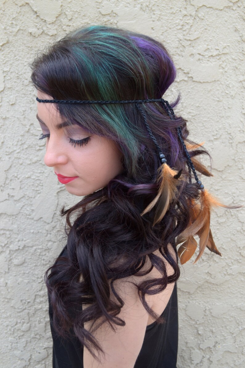 Feather Hairpiece Feather Headband Festival Headband | Etsy