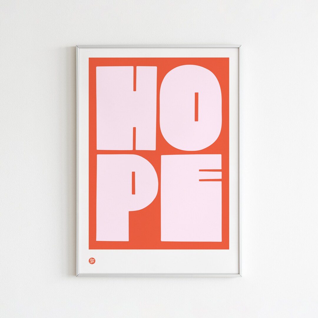Hope, Wall Art, Wall Print, Art Print, Typography Art, Motivation, Hope ...