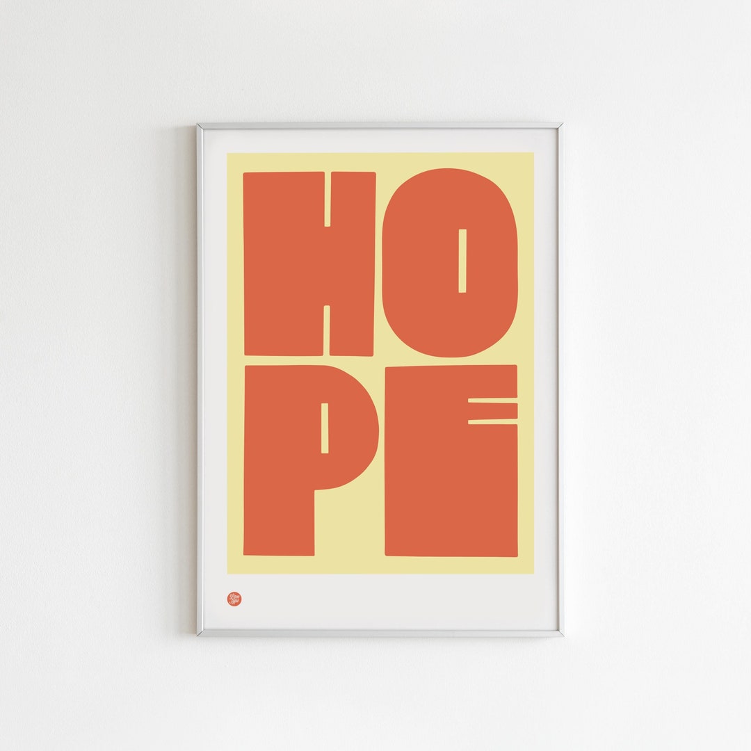 Uplifting Hope Typography Wall Art Print, Inspirational Quote Poster ...
