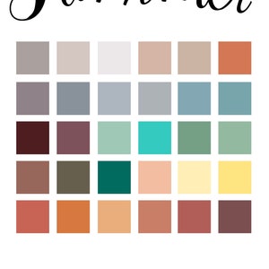 Summer, Procreate Color Palette, Procreate Swatches, iPad Illustration ...