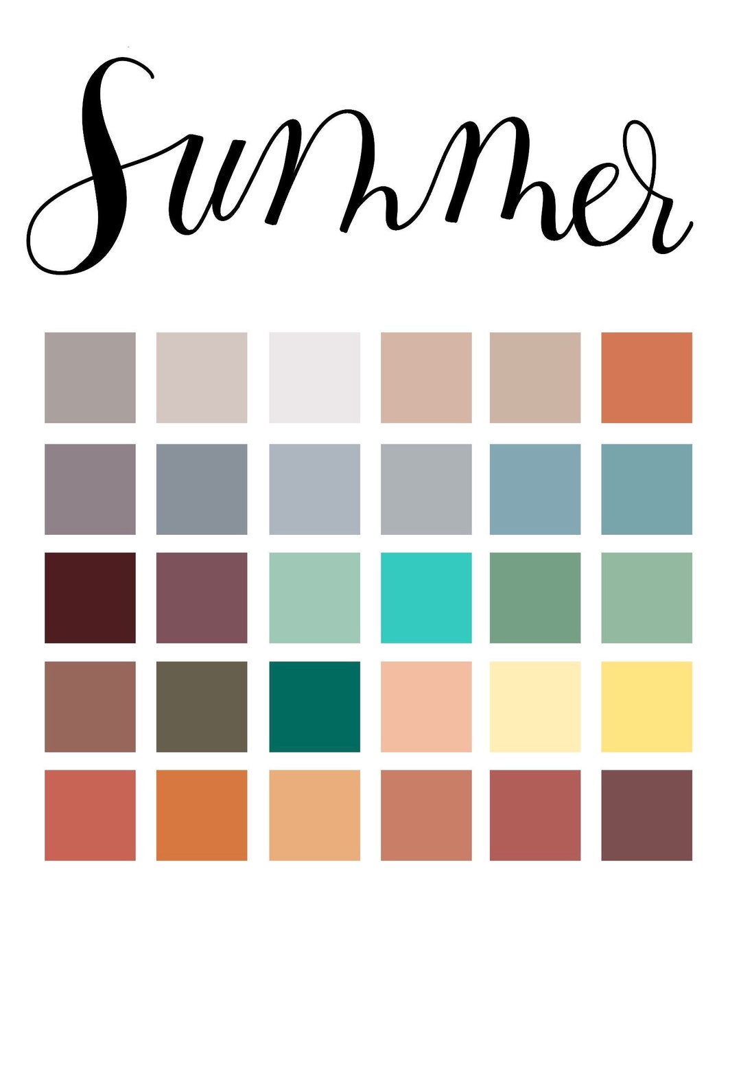 Summer, Procreate Color Palette, Procreate Swatches, iPad Illustration ... Summer, Procreate Color Palette, Procreate Swatches, iPad Illustration ...