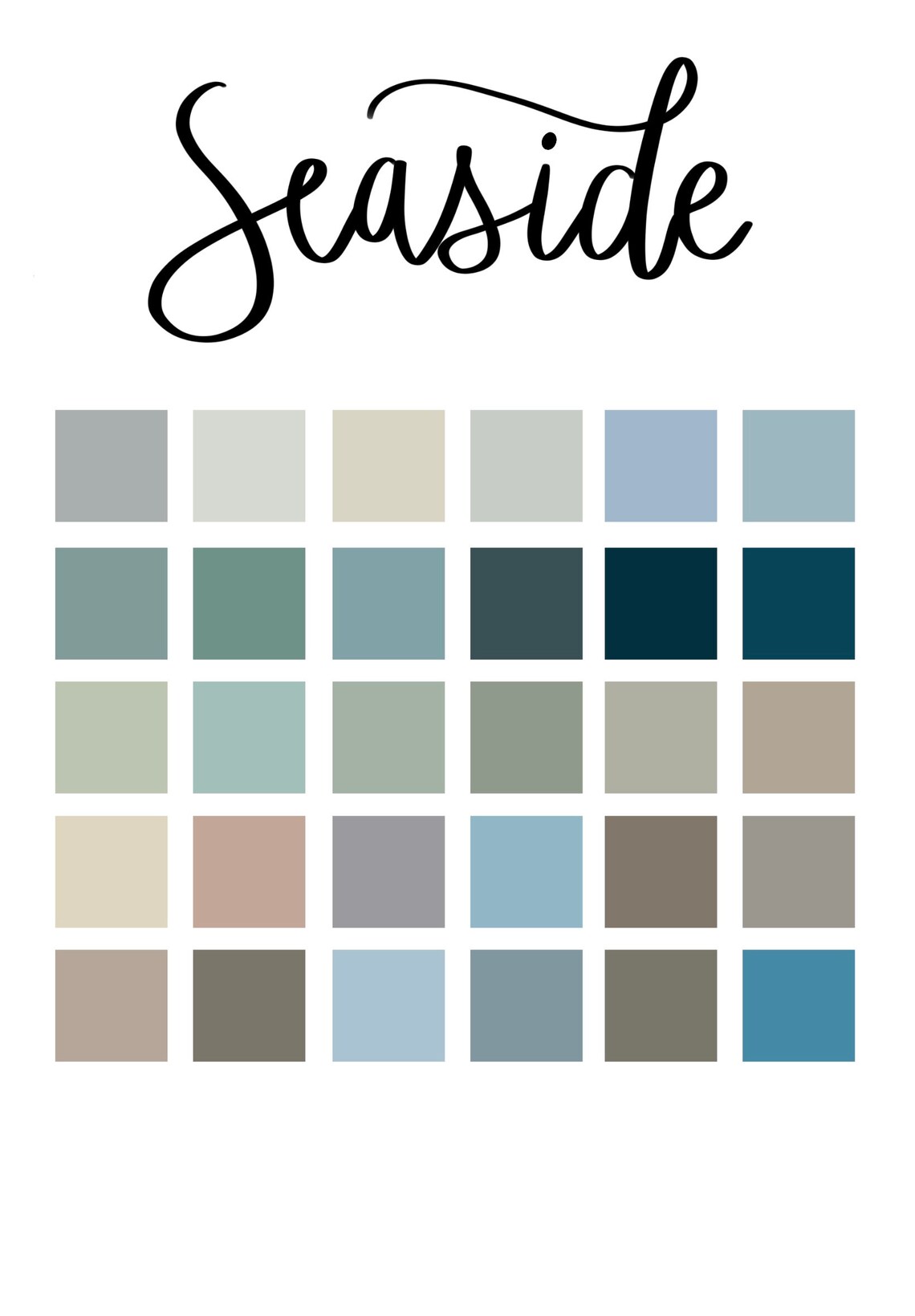 SEASIDE Procreate Color Palette / Procreate Palette/ iPad Pro/paint ...