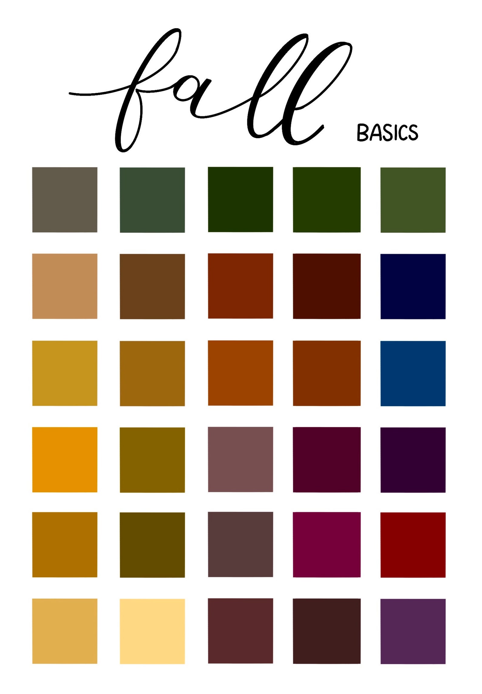 FALL Procreate Color Palette / Procreate Palette/ iPad Pro/paint ... FALL Procreate Color Palette / Procreate Palette/ iPad Pro/paint ...