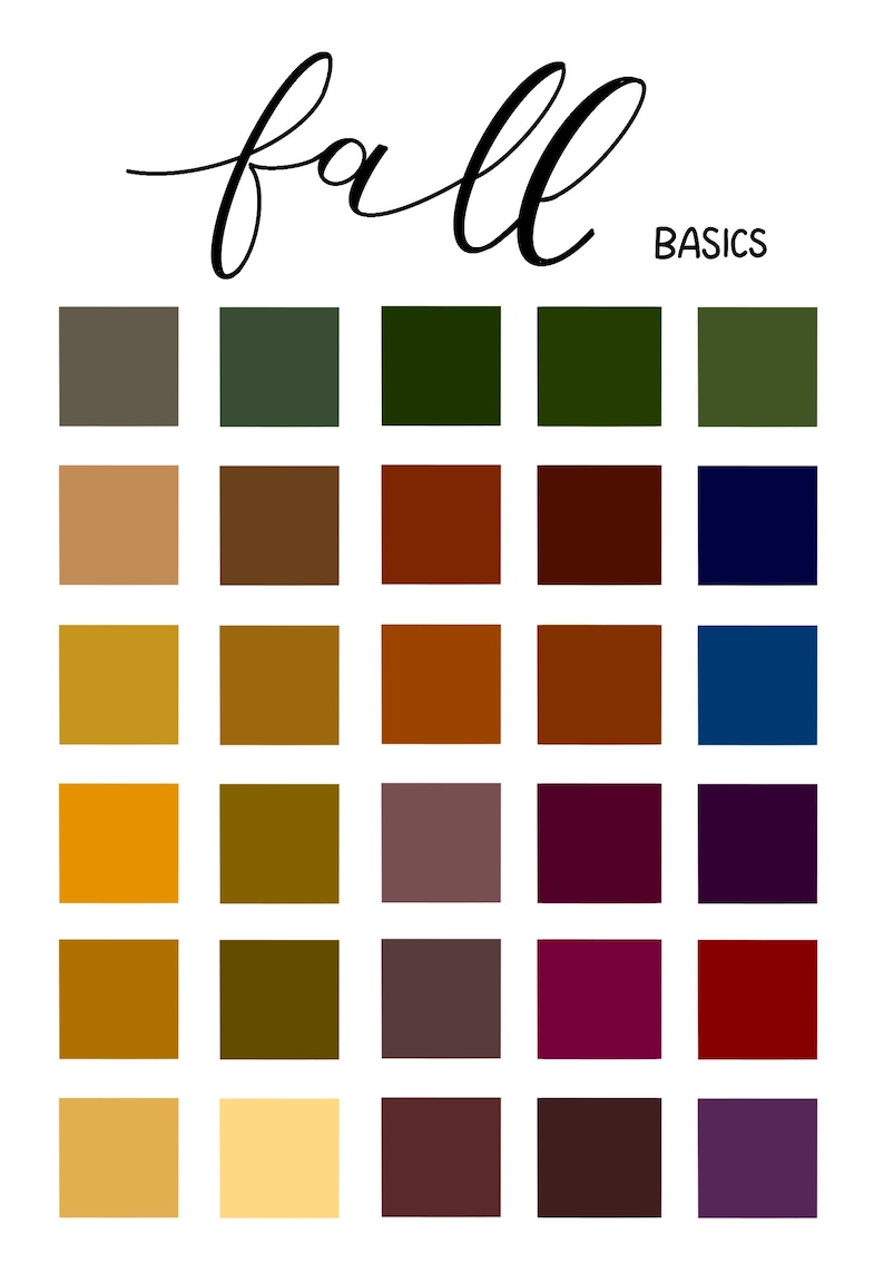 FALL Procreate Color Palette / Procreate Palette/ iPad Pro/paint ...