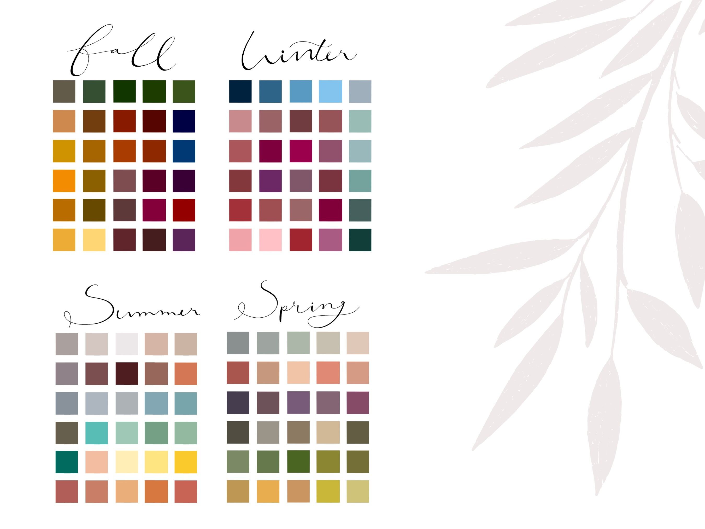 4 SEASONS BUNDDLE Procreate Color Palette / Procreate Palette/ iPad Pro ...