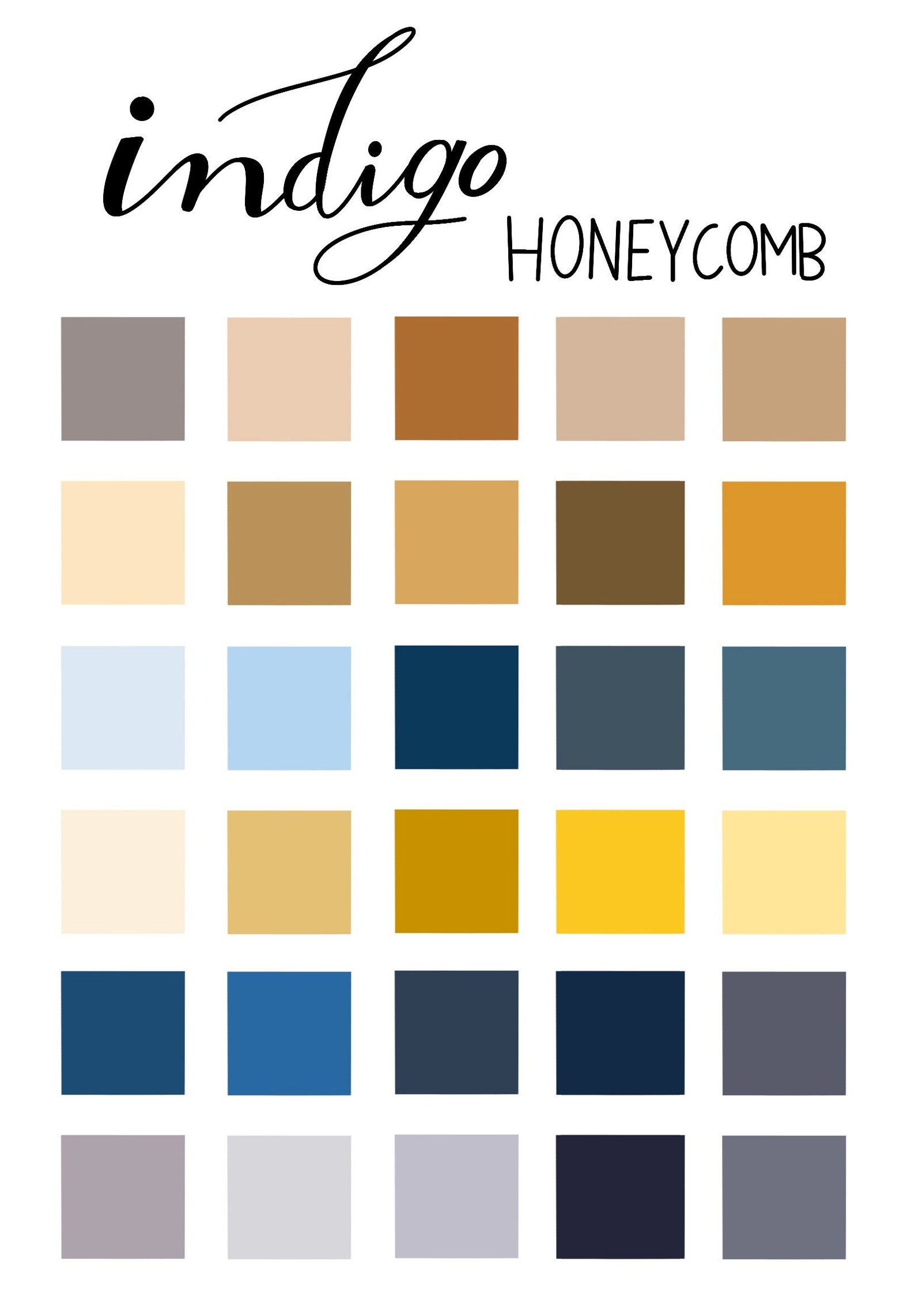 INDIGO HONEYCOMB Procreate Color Palette / Procreate Palette/ iPad Pro ...