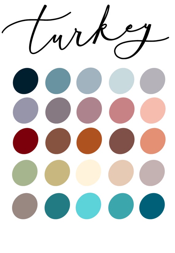 Turkey Procreate Color Palette Procreate Swatches Ipad - Etsy